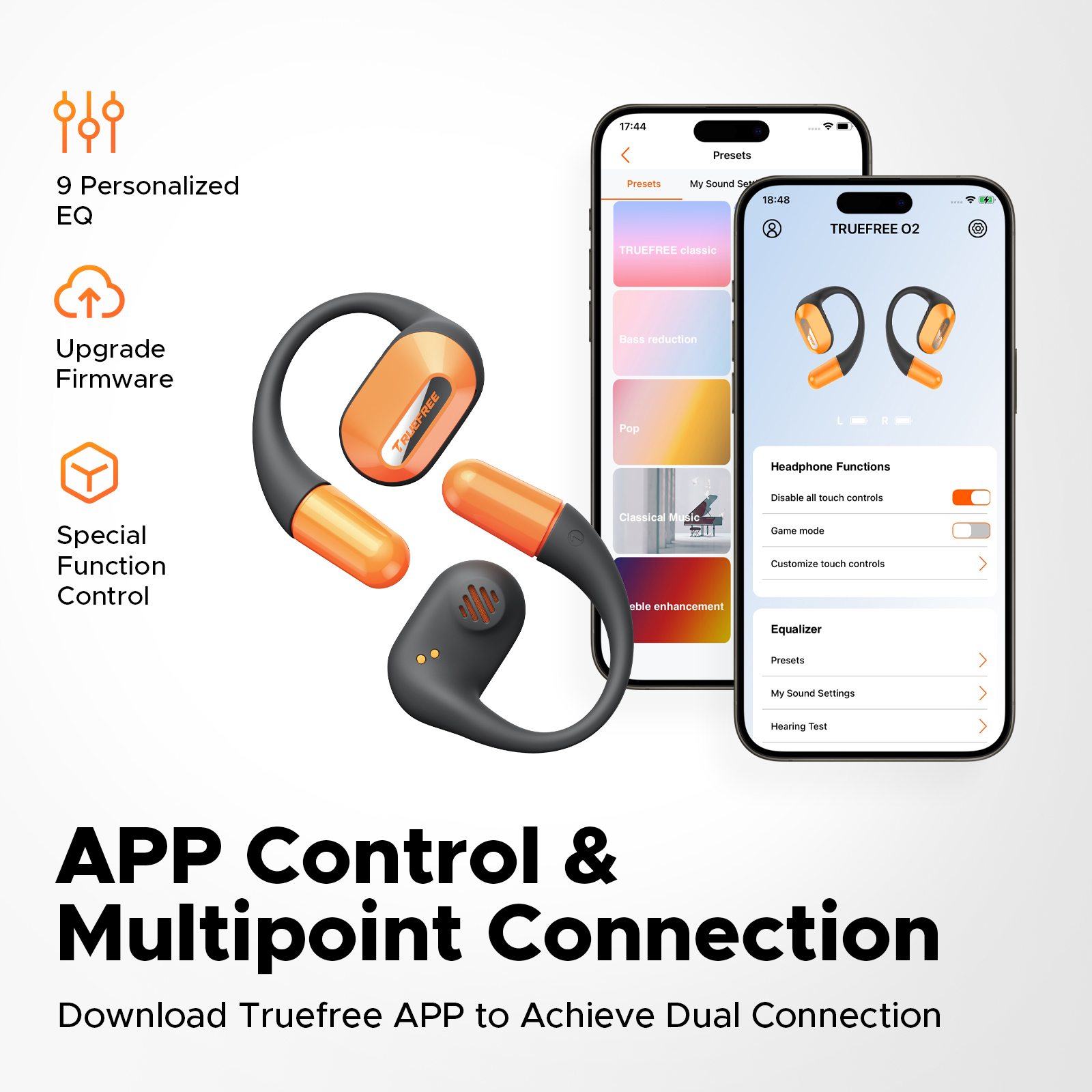 Truefree O2 Open Ear Headphones Ultra-Light, IPX5 Waterproof, 22H ...